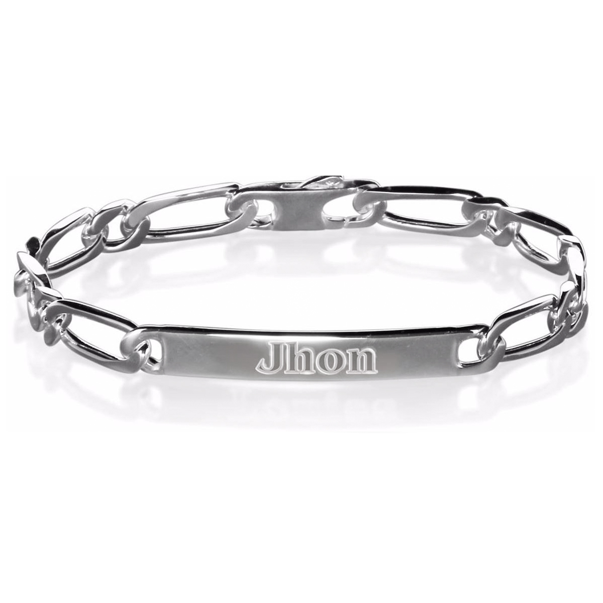 Bracelet gourmette homme argent - 5mm - maille figaro 1+1
