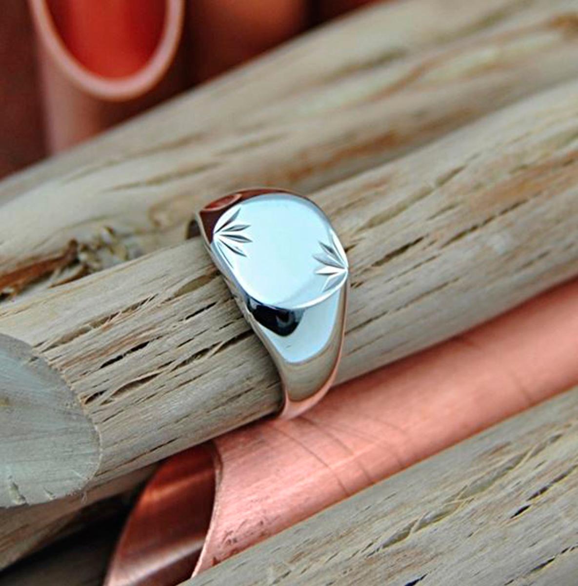 Chevalière en argent massif pour homme | Forme carrée