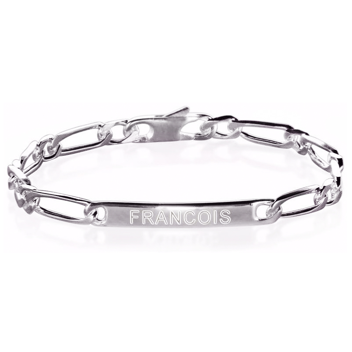 Gourmette homme argent - 4 mm - maille cheval 1+1