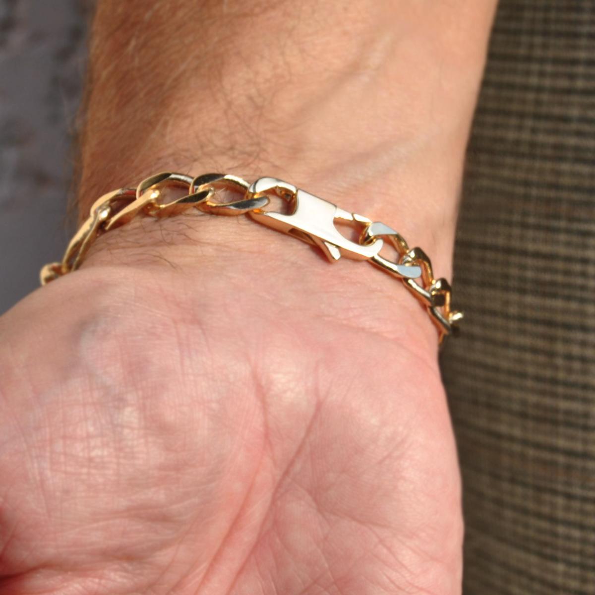 Gourmette homme plaqué or maille 1+3 - 8 mm