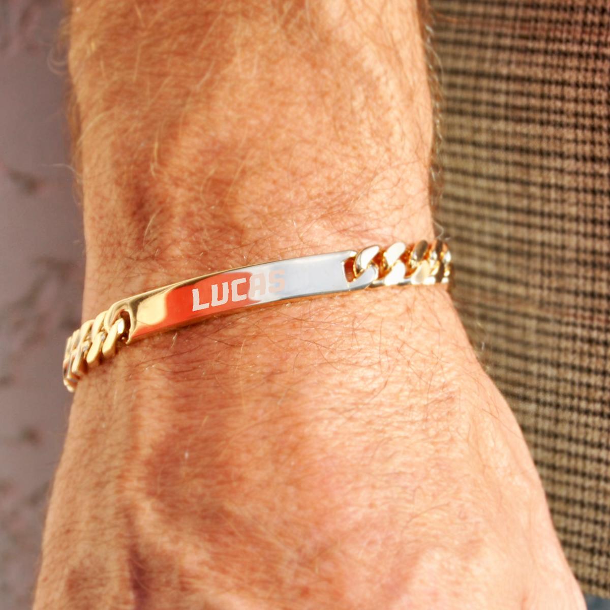 Gourmette homme plaqué or maille gourmette - 8 mm